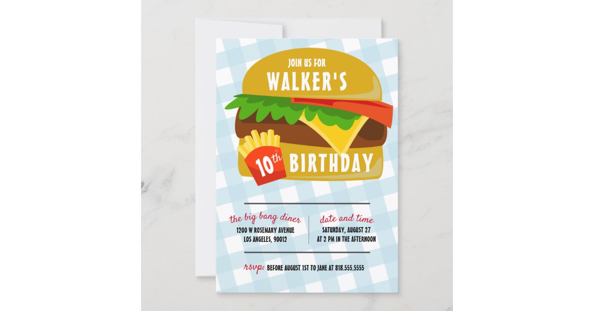 Fast food birthday invitation | Zazzle