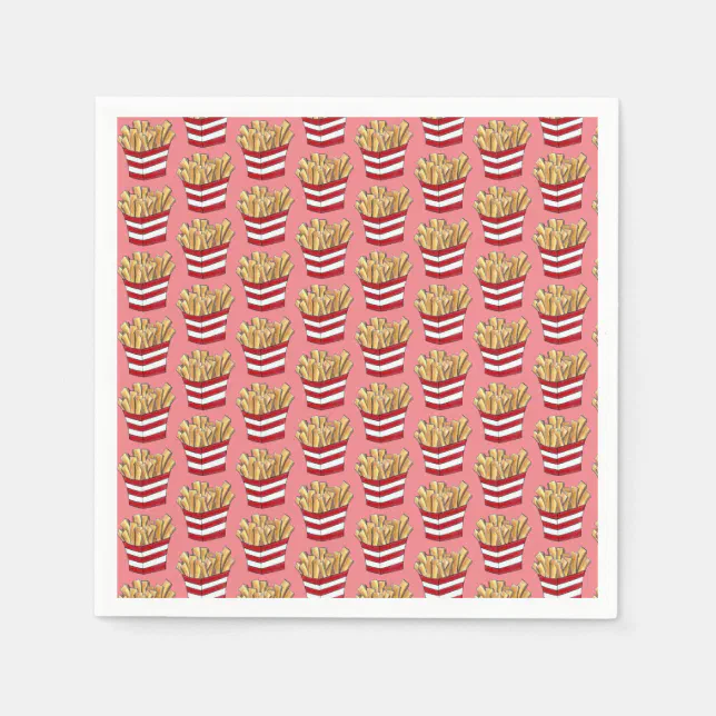 Fast Food French Fries Fried Potatoes Chips Fry Napkins | Zazzle