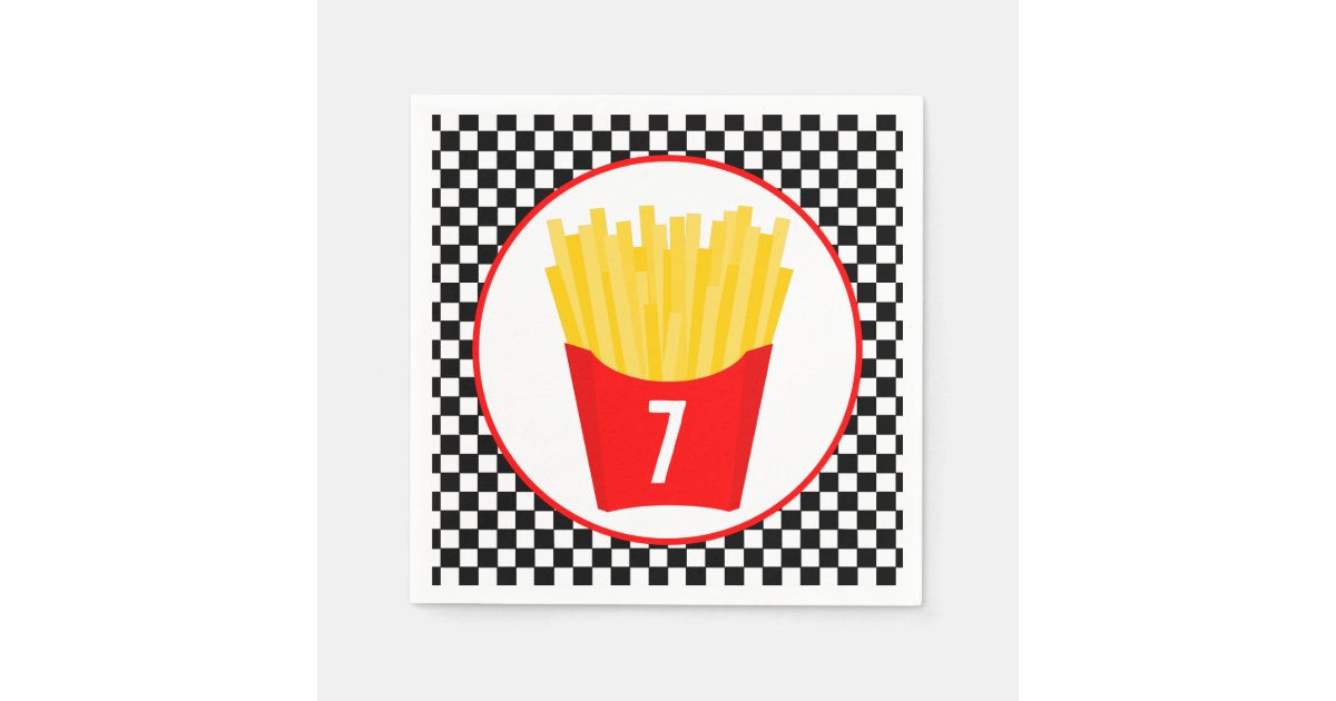 Fast Food French Fry Birthday Napkins | Zazzle