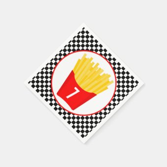 Fast Food French Fry Birthday Napkins | Zazzle