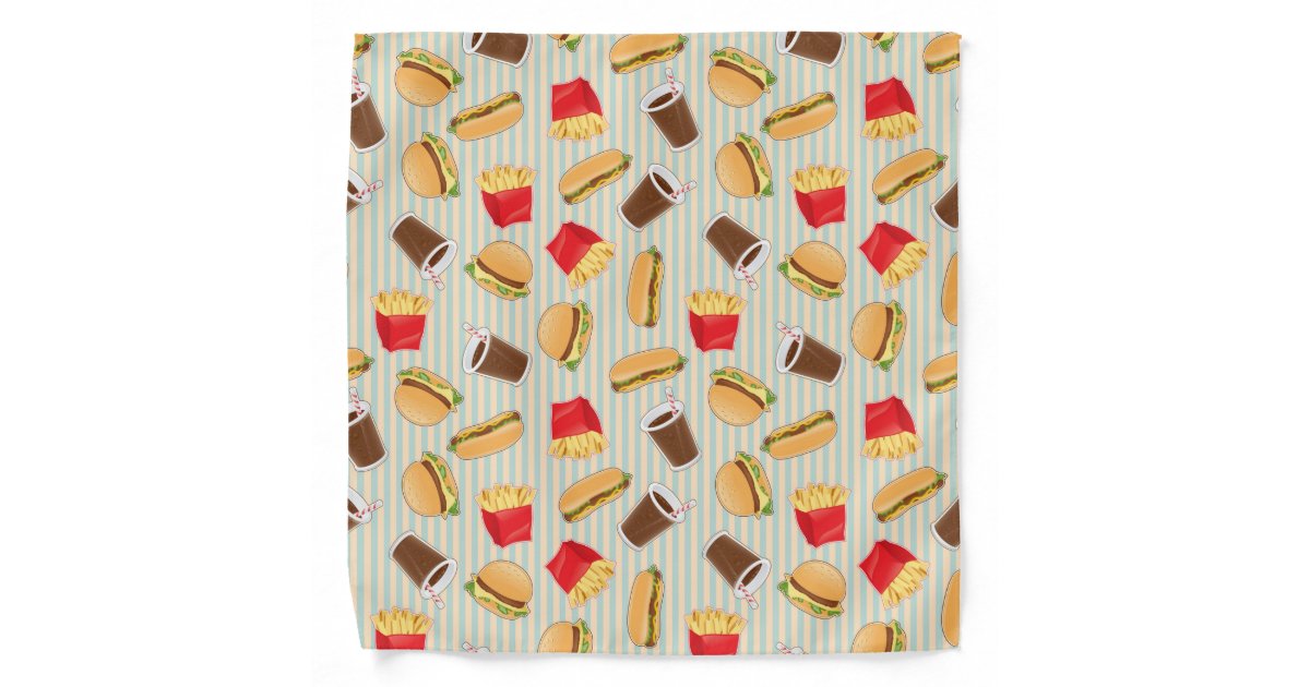Fast Food Pattern 2 Bandana | Zazzle
