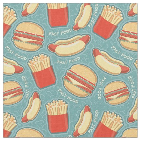 Fast food pattern fabric | Zazzle