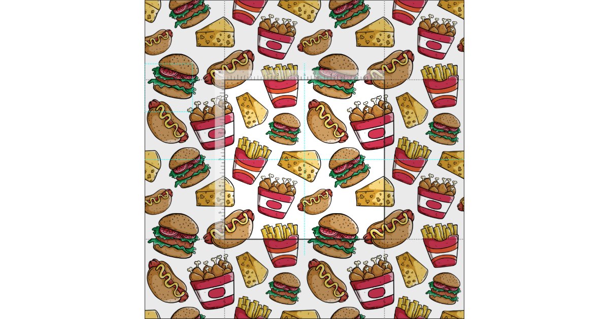 Fast Food Pattern fabric | Zazzle