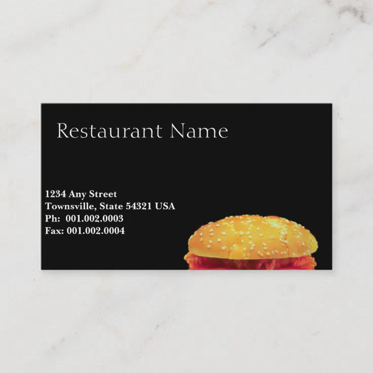 Fast food restaurant business card | Zazzle