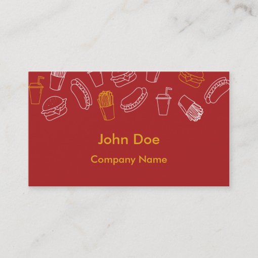 Fast Food Restaurant Business Cards | Zazzle