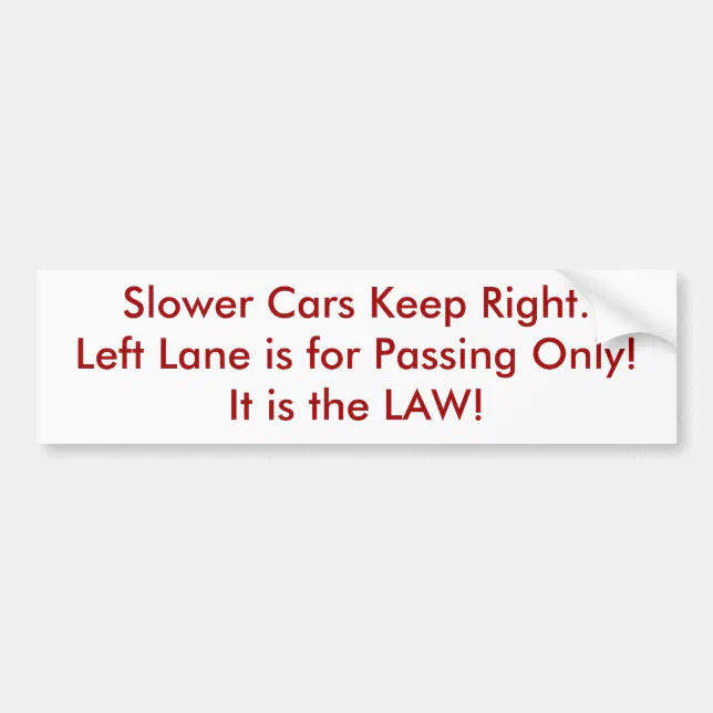 Fast Lane Bumper Sticker | Zazzle Fast Lane Bumper Sticker | Zazzle