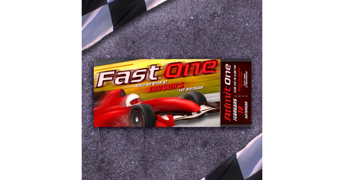 Fast One - 1st Birthday Invitation | Zazzle