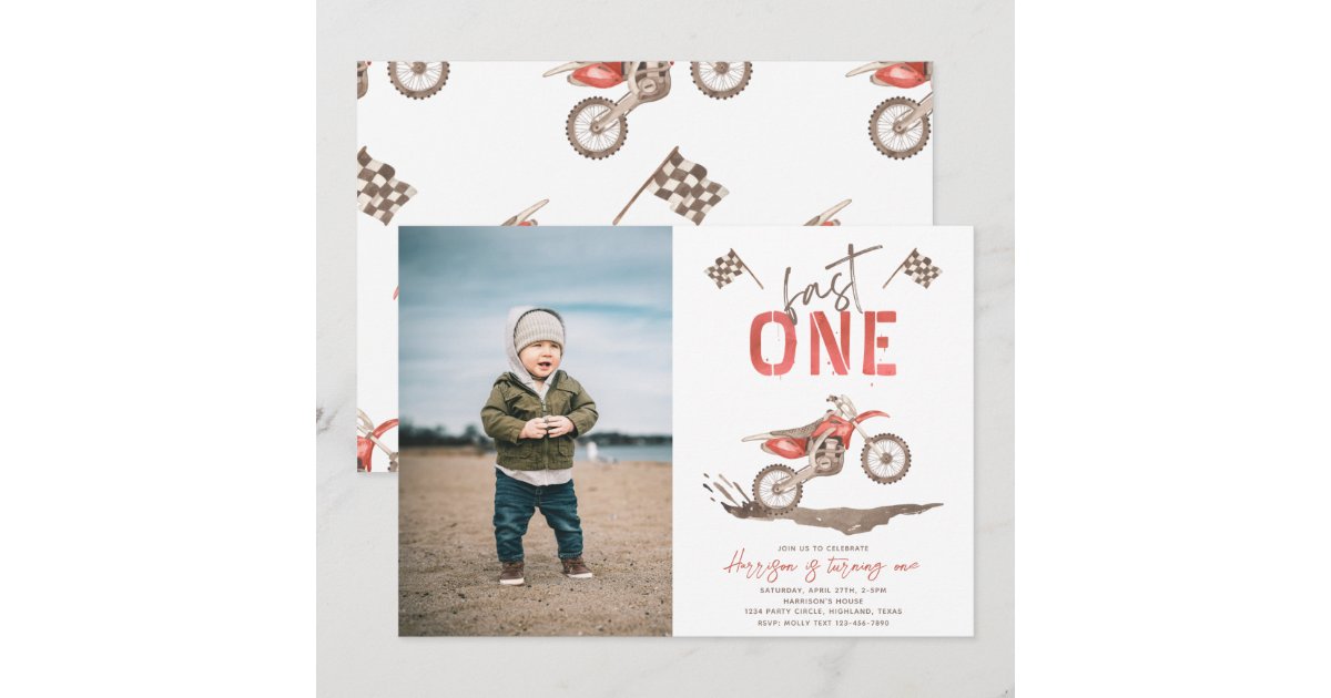 Fast ONE Birthday Invitation | 1st Birthday | Zazzle