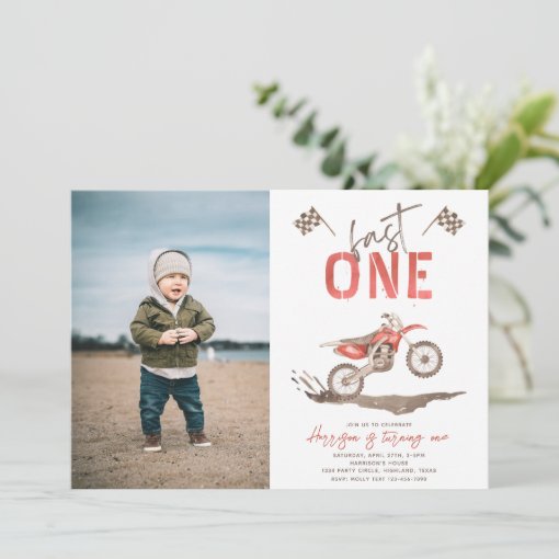 Fast ONE Birthday Invitation | 1st Birthday | Zazzle