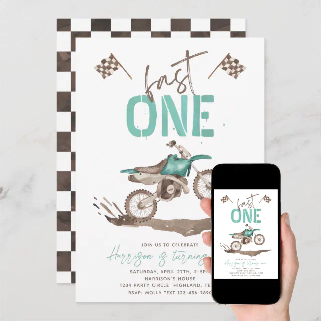 Fast ONE Birthday Invitation | 1st Birthday | Zazzle