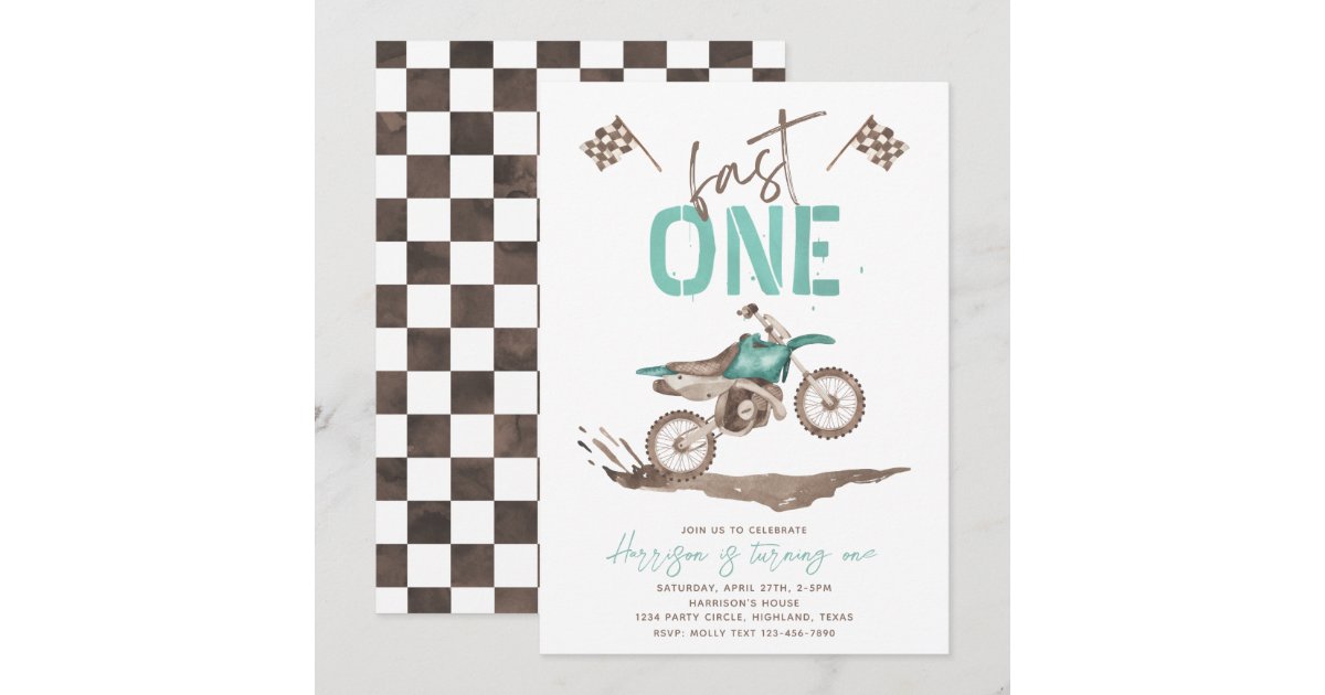 Fast ONE Birthday Invitation | 1st Birthday | Zazzle
