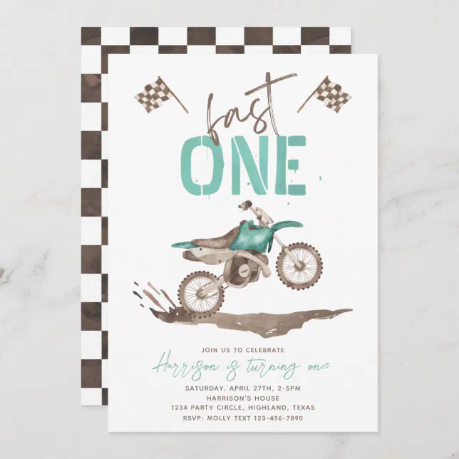Fast ONE Birthday Invitation | 1st Birthday | Zazzle