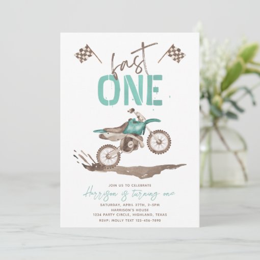Fast ONE Birthday Invitation | 1st Birthday | Zazzle