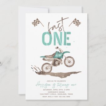 Fast ONE Birthday Invitation | 1st Birthday | Zazzle
