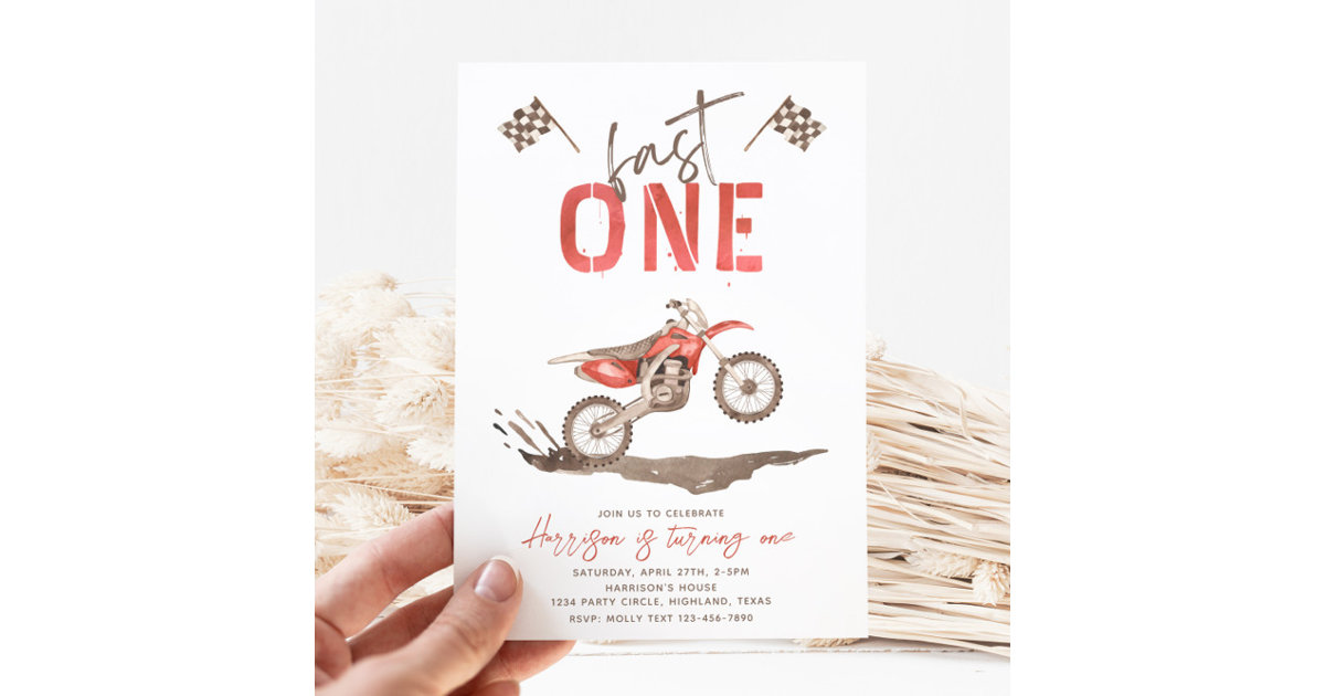 Fast ONE Birthday Invitation | 1st Birthday | Zazzle