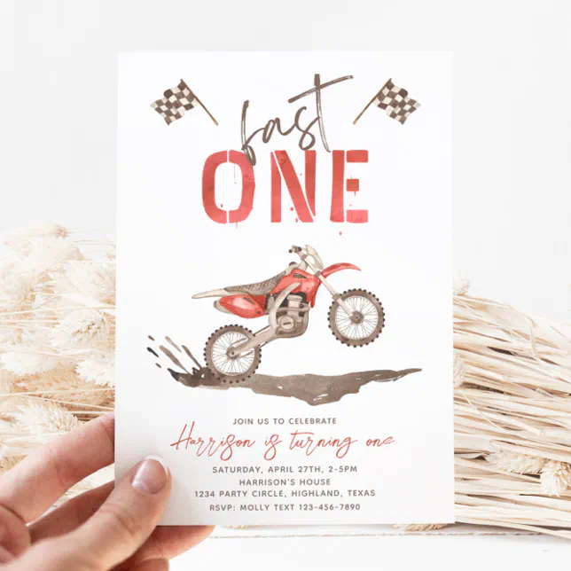 Fast ONE Birthday Invitation | 1st Birthday | Zazzle