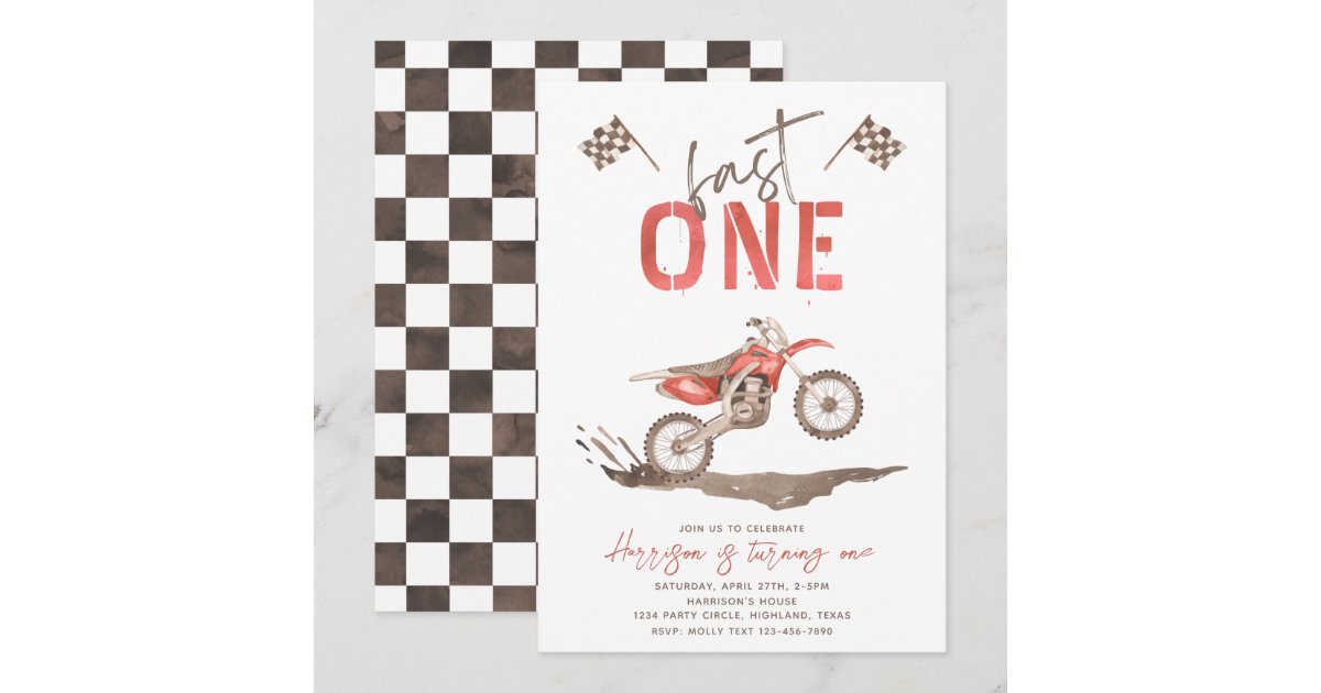Fast ONE Birthday Invitation | 1st Birthday | Zazzle