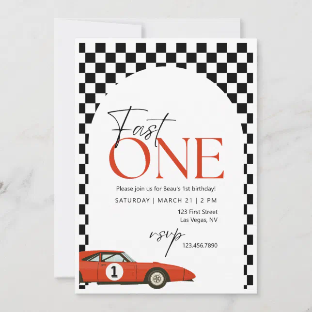 Fast One Birthday Party Invitation | Zazzle