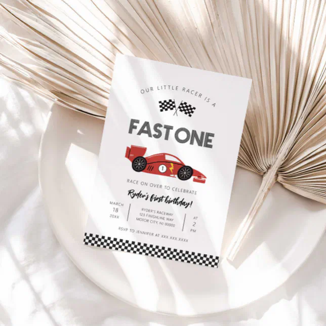 Fast One First Birthday Invitation | Zazzle