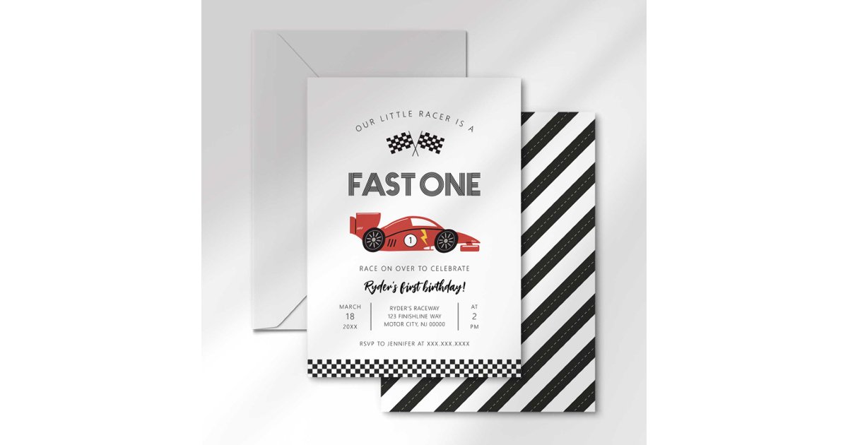 Fast One First Birthday Invitation | Zazzle