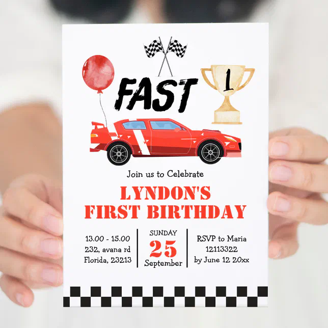 Fast One Growing Up Birthday, Fast and Curious Invitation | Zazzle