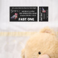 Fast One Race Car 1st Birthday Movie Night Invite Raffle Tickets | Zazzle