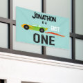 Fast ONE racecar themed 1st birthday party Banner | Zazzle
