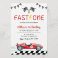 Fast One Racing Car Boy 1st Birthday Party Invitation | Zazzle