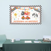 Fast One Racing First Birthday Banner | Zazzle