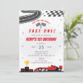 Fast One Red Racing Car 1st Birthday Party Invite | Zazzle