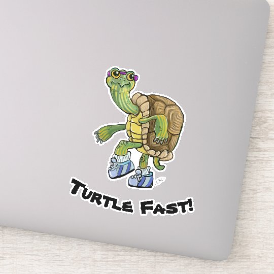 Fast Running Turtle Sticker | Zazzle.com