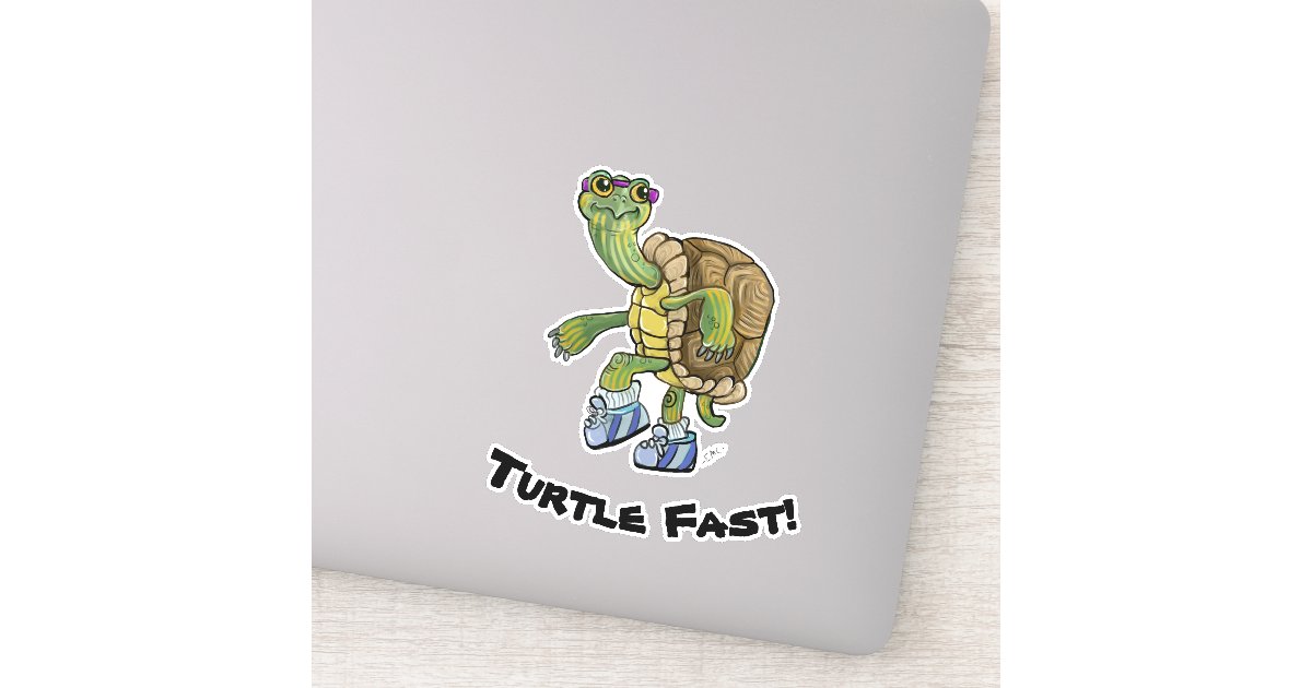Fast Running Turtle Sticker | Zazzle