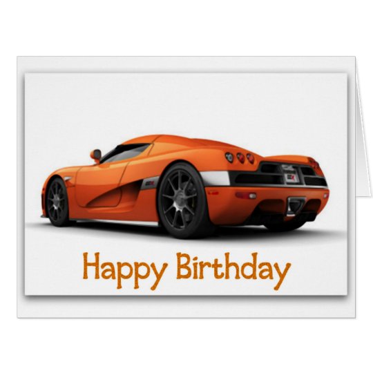 Fast Sports Car Jumbo Birthday Card | Zazzle.com