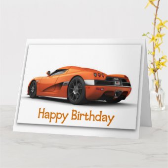 Fast Sports Car Jumbo Birthday Card | Zazzle
