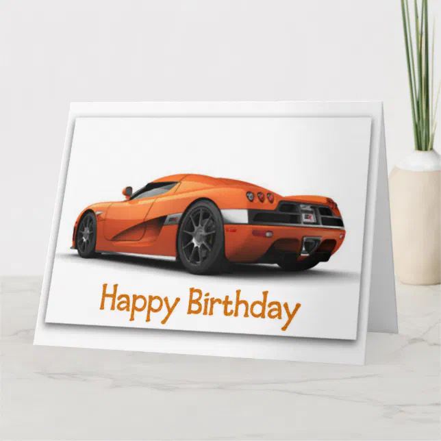 Fast Sports Car Jumbo Birthday Card | Zazzle
