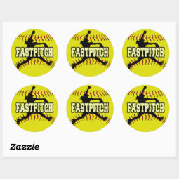 Fastpitch Classic Round Sticker | Zazzle