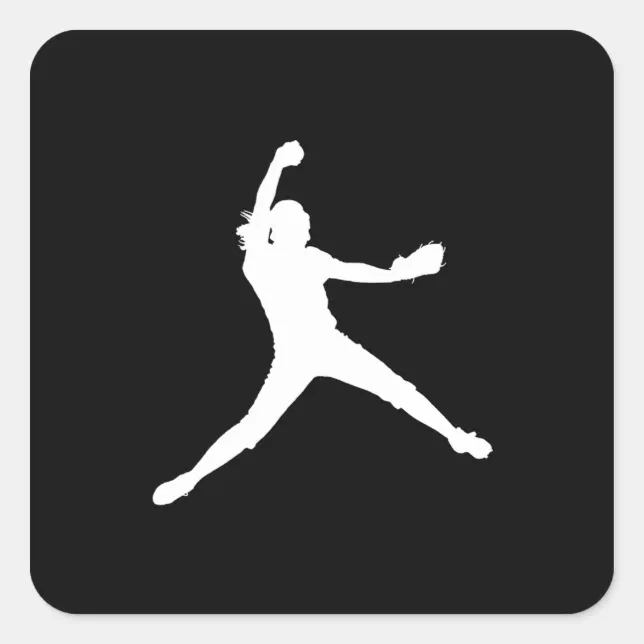 Fastpitch Silhouette Sticker Black | Zazzle