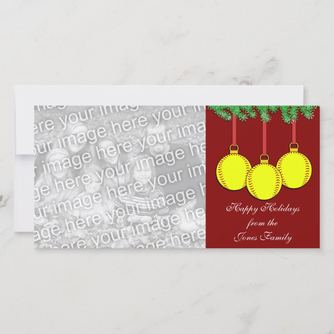 Fastpitch Softball Christmas Photo Card | Zazzle