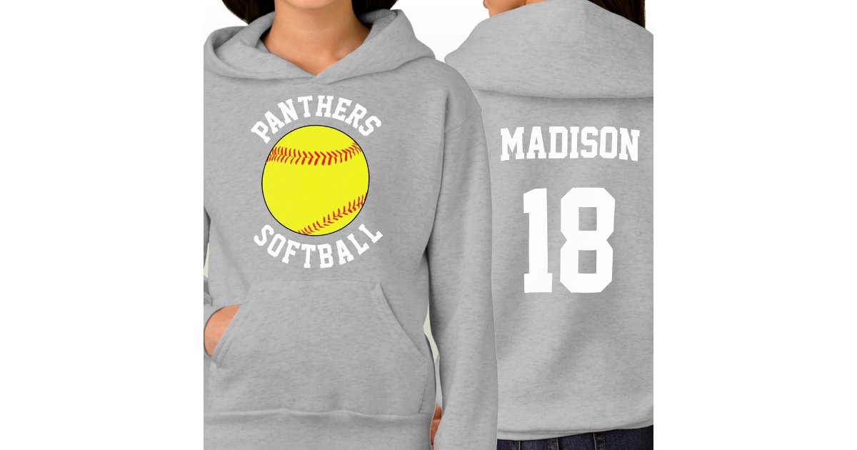 Fastpitch Softball Custom Team Name Player Number Hoodie | Zazzle