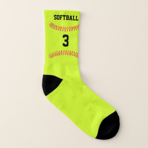 Fastpitch Softball Custom Team Name Player Number Socks | Zazzle