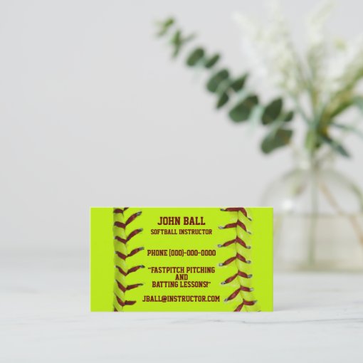 Fastpitch Softball Instructor Business Card | Zazzle