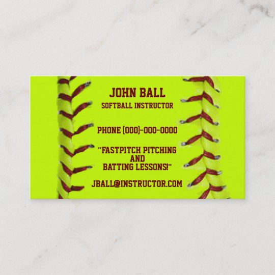 Fastpitch Softball Instructor Business Card | Zazzle.com