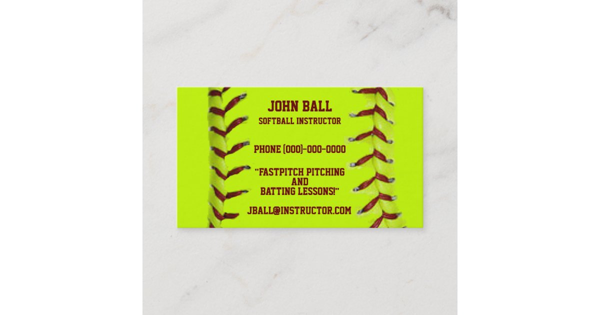 Fastpitch Softball Instructor Business Card | Zazzle