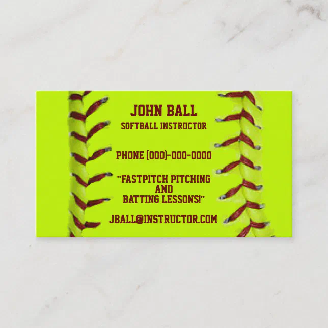 Fastpitch Softball Instructor Business Card | Zazzle