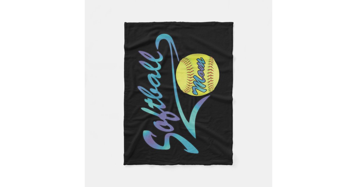 Fastpitch Softball Mom Athletic Tail Fleece Blanket | Zazzle