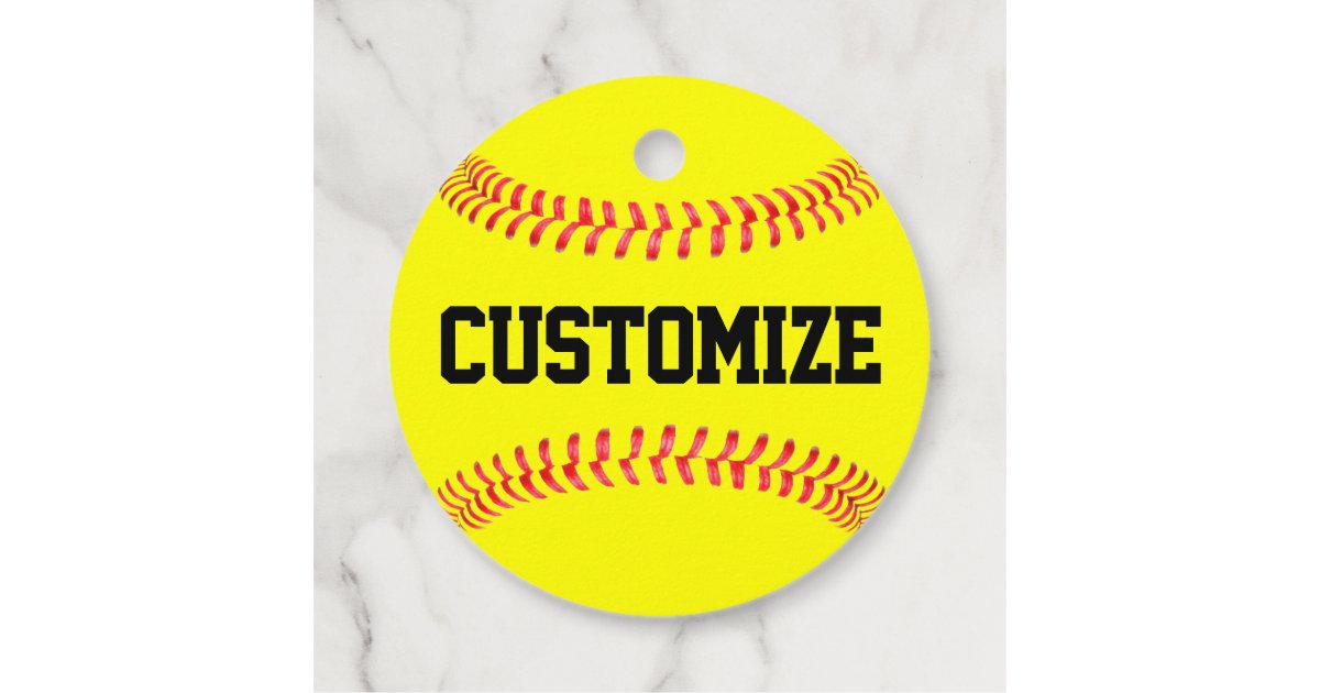 Fastpitch Softball Party Custom Team / Player Name Favor Tags | Zazzle