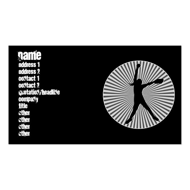 Fastpitch Softball Pitcher Profile Cards Business Card Template