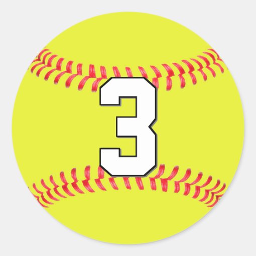 Fastpitch Softball Player Custom Number or Letters Classic Round ...