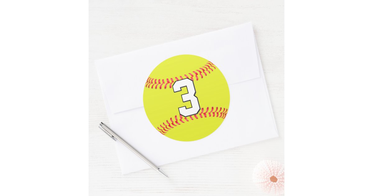 Fastpitch Softball Player Custom Number or Letters Classic Round ...