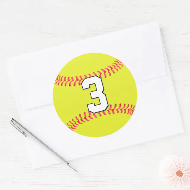 Fastpitch Softball Player Custom Number or Letters Classic Round ...